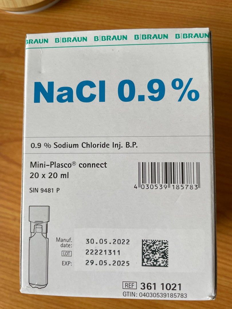 Braun Sodium Chloride Nacl 0.9%, Health & Nutrition, Medical Supplies & Tools on Carousell