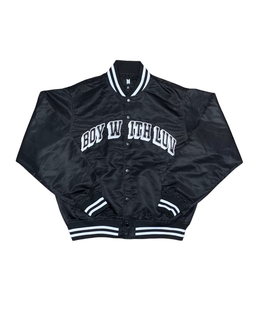 BTS army varsity stadium jacket 01 boy with Luv, Fesyen Pria, Pakaian ...
