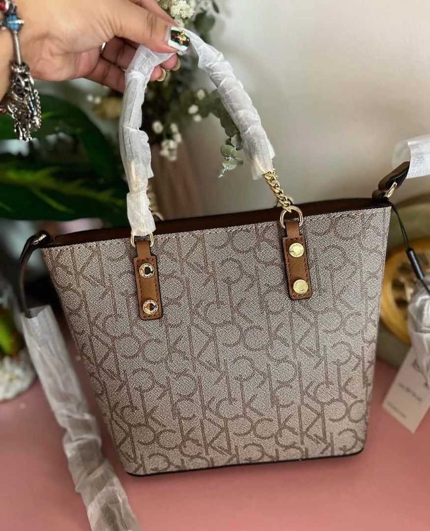 Calvin Klein Mini two way monogram bag, Women's Fashion, Bags & Wallets ...
