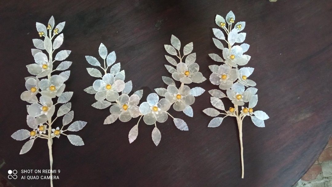 Capiz shell flowers, Furniture & Home Living, Home Decor, Artificial ...