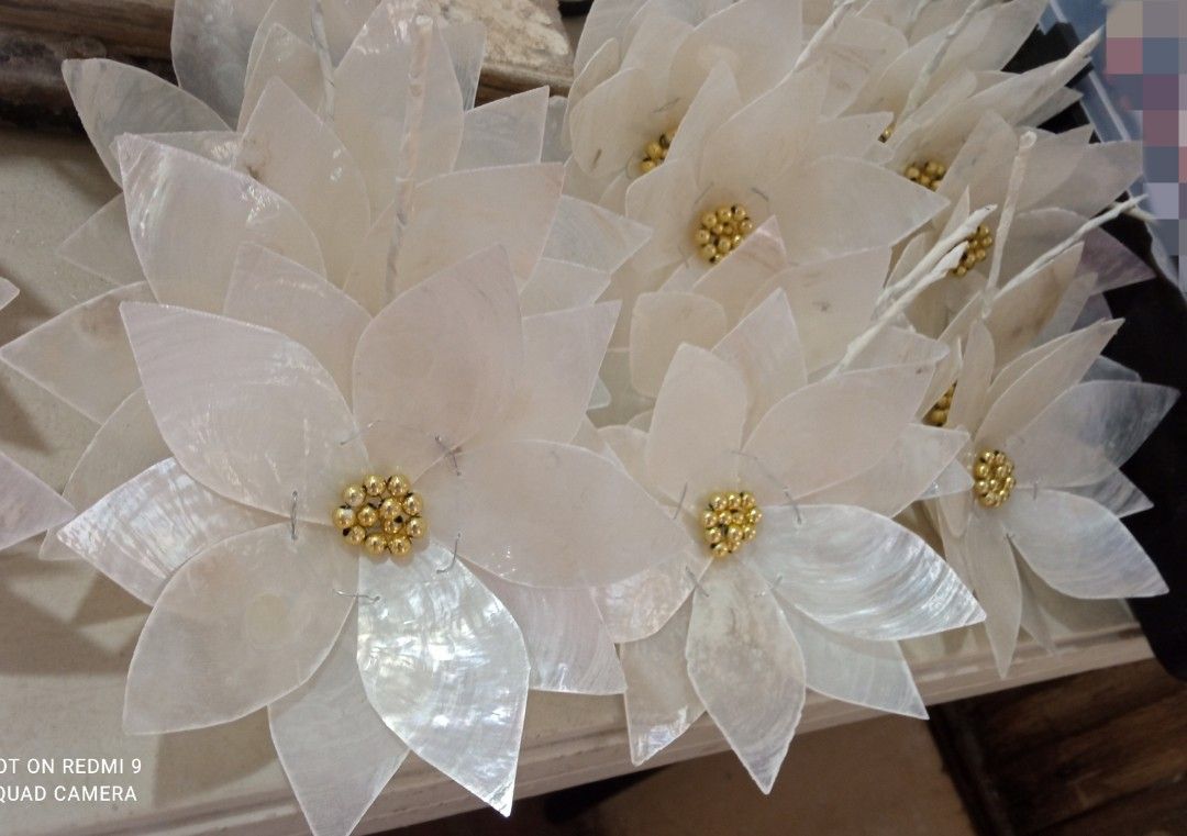 Capiz shell flowers, Furniture & Home Living, Home Decor, Artificial ...