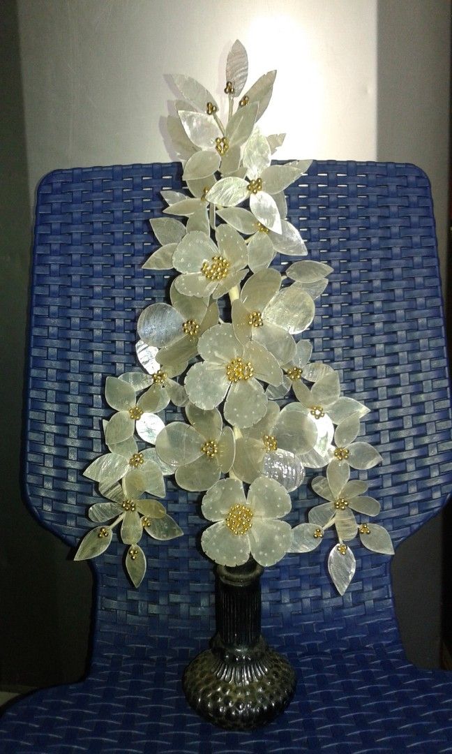 Capiz shell flowers, Furniture & Home Living, Home Decor, Artificial ...