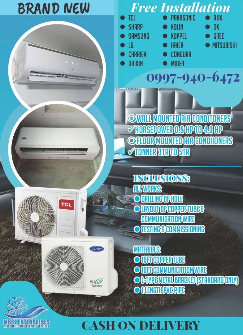 CARRIER ALPHA INVERTER SPLIT TYPE AIRCON WITH FREE INSTALLATION, TV ...