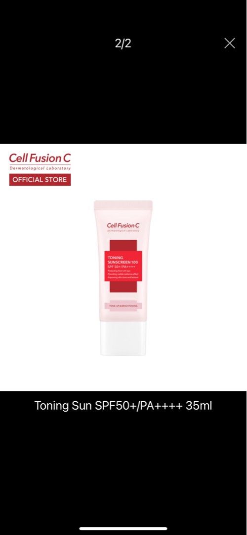 Cell Fusion Toning Sunscreen 100 SPF 50+ 35ml, Beauty & Personal Care ...
