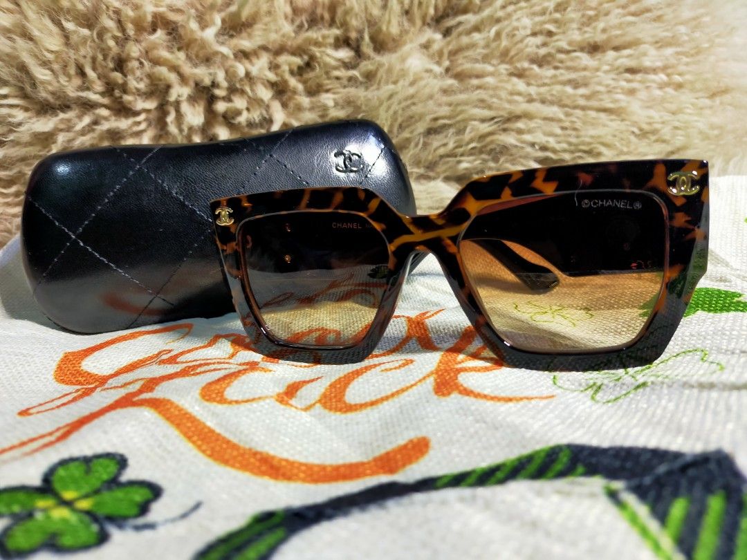 chanel leopard sunglases, Women's Fashion, Watches & Accessories ...
