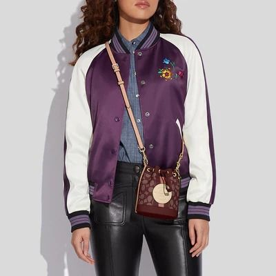 Coach Mini Dempsey Bucket Bag In Signature Jacquard With Stripe And ...