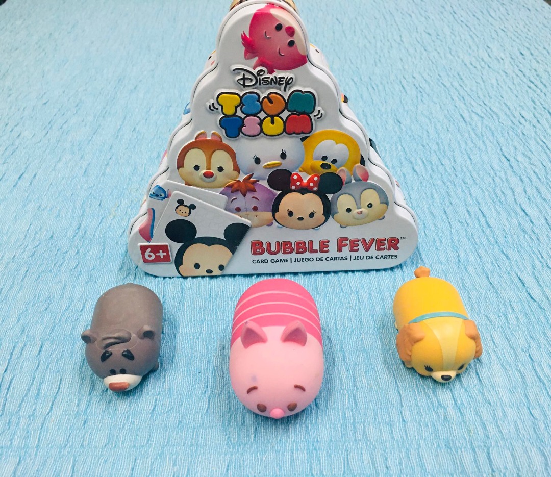 Disney Tsum Tsum Bubble Fever Card Game in Tin Can with Tsum Tsum Toys ...