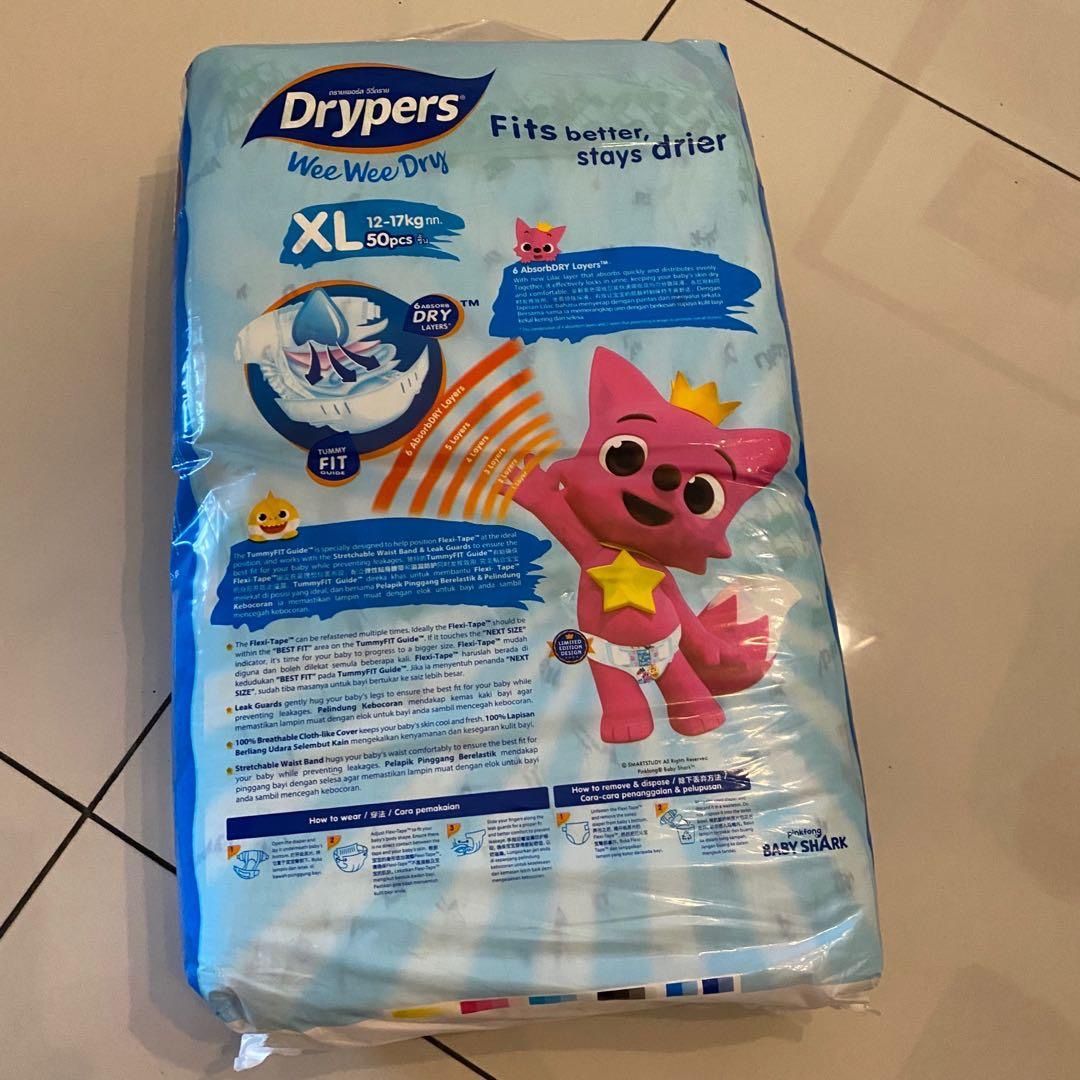 Drypers Wee Wee Dry size XL [Pinkfong limited edition], Babies & Kids ...