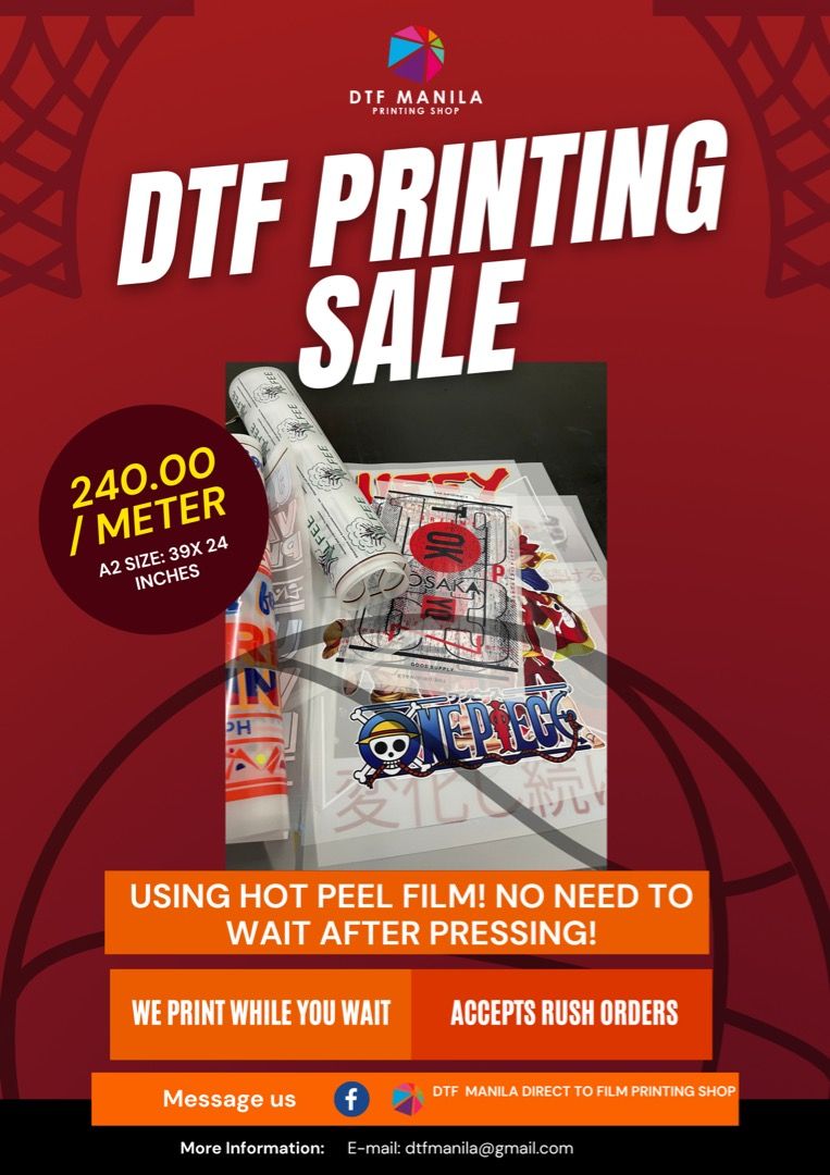 DTF Printing A2 A4 A3 A3+ Size HOT PEEL TECHNOLOGY Printing Ready To ...