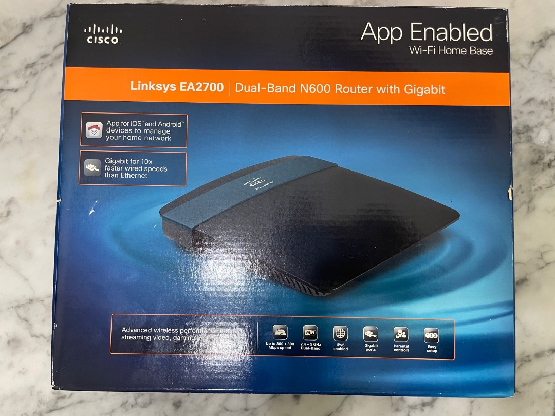 Dual-Band WiFi Router Linksys EA2700 App-Enabled N600 Dual-Band ...