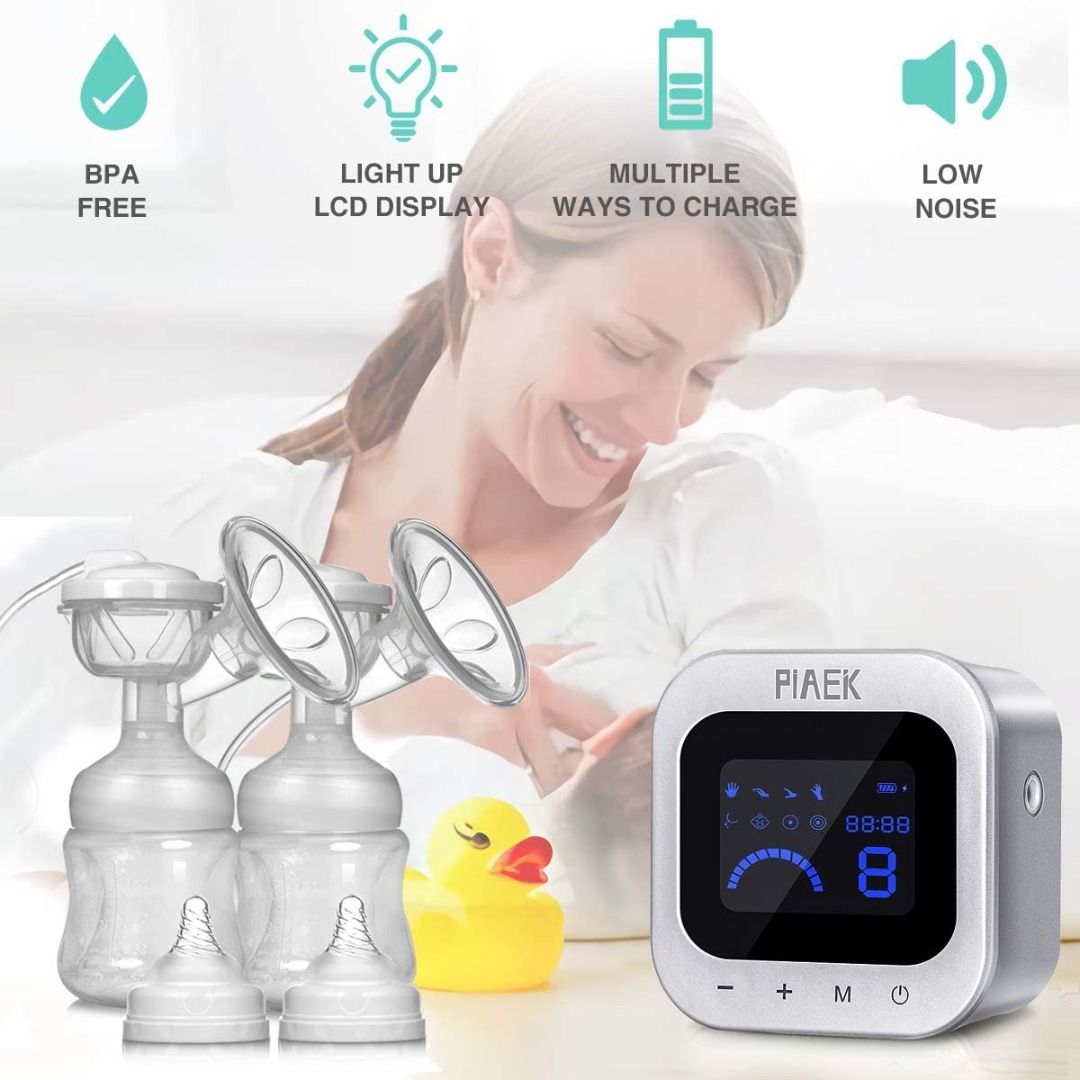 Electric Breast Pump, Four Modes & Rechargeable Portable Double Pumps ...