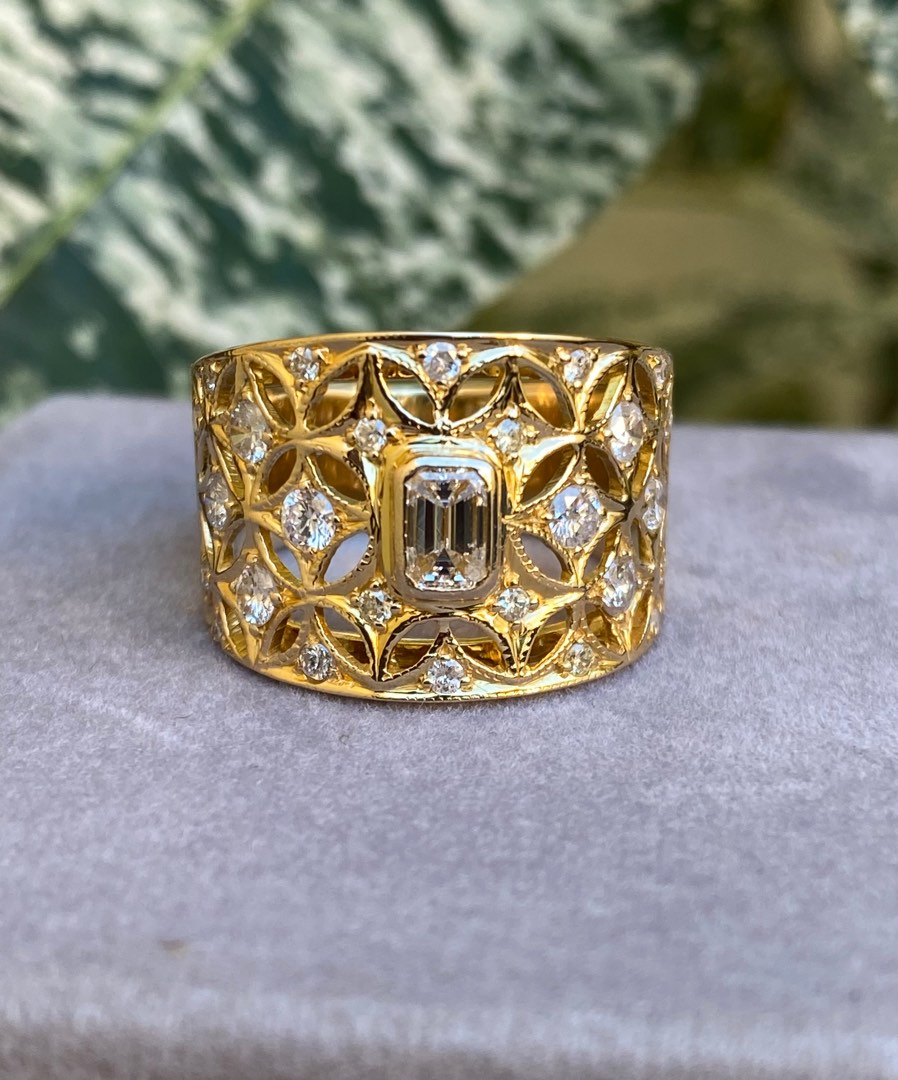 Emerald cut diamond power ring, Women's Fashion, Jewelry & Organizers ...