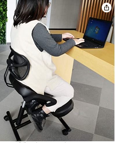 Ergonomic Kneeling Chair with Back Support. Adjustable Stool for Better ...