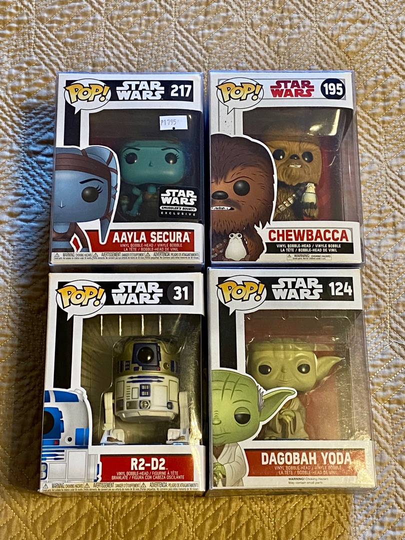 Funko Pop - STAR WARS Aayla Secura, Chewbacca with Porgs, R2-D2, and ...