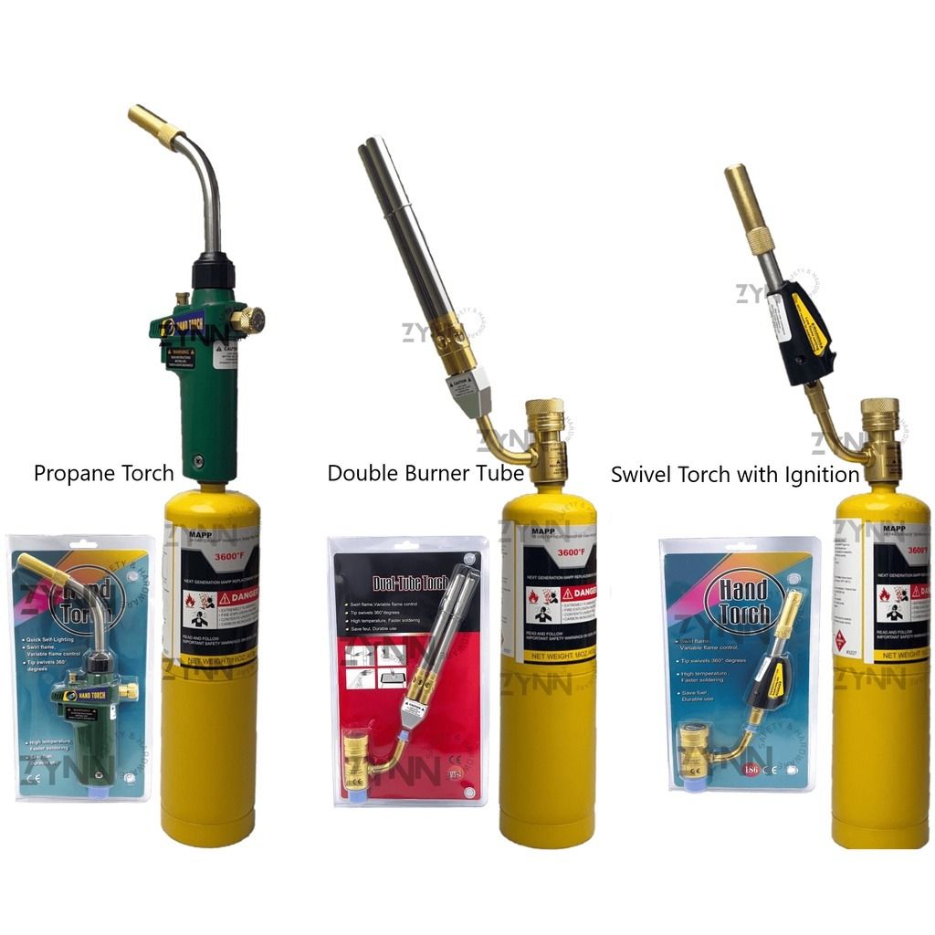 GAS TORCH & MAPP GAS Heating Solder Bruner Braze Welding Flame Fire ...