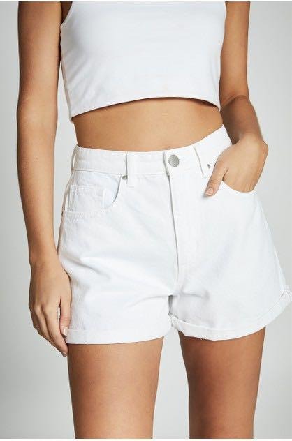 Glassons White Ripped Hard Denim Shorts, Women's Fashion, Bottoms ...