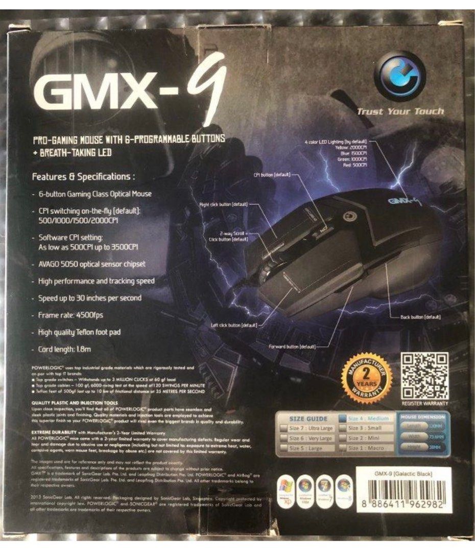 GMX-9 gaming mouse, Computers & Tech, Parts & Accessories, Mouse ...
