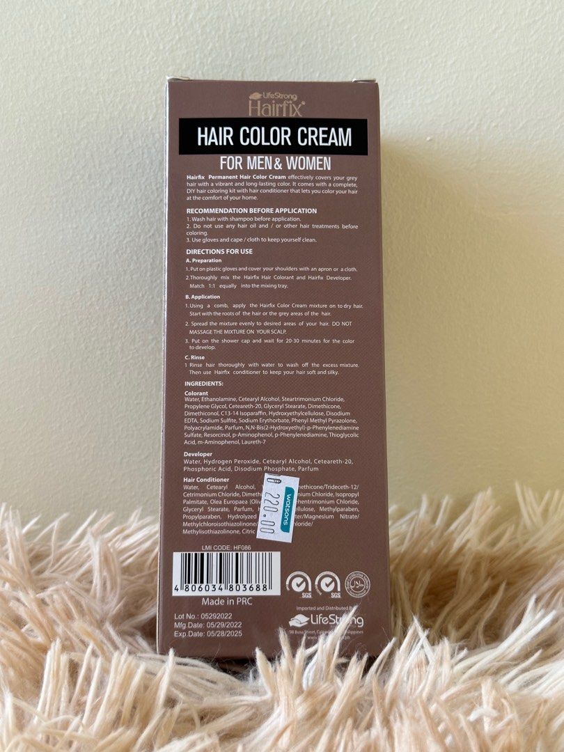Hairfix Medium Ash Permanent Hair Color Cream, Beauty & Personal Care ...