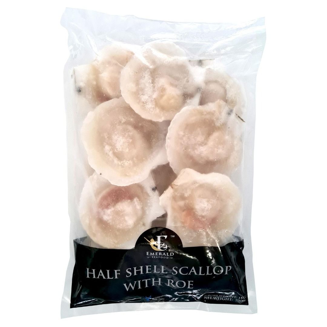 Half Shell Scallop with Roe (HALAL), 9 to 10cm, Food & Drinks, Chilled ...
