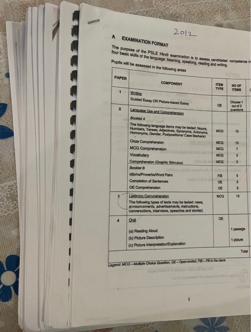 Hindi PSLE papers 2012-2022( 11 papers) include all papers-Paper 1 ...