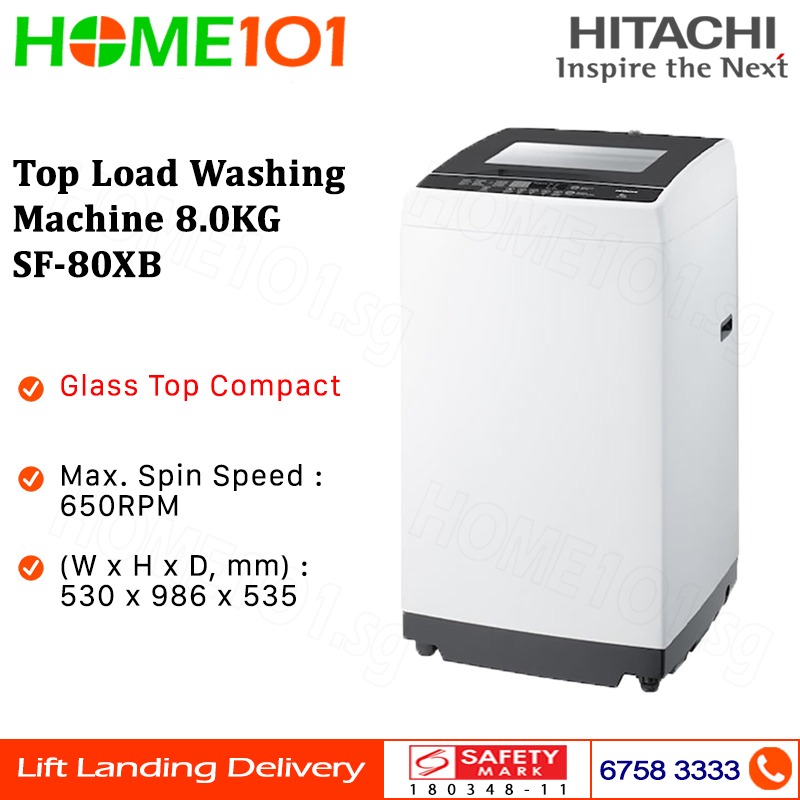 Hitachi Top Load Washing Machine 8.0kg SF-80XB, TV & Home Appliances ...