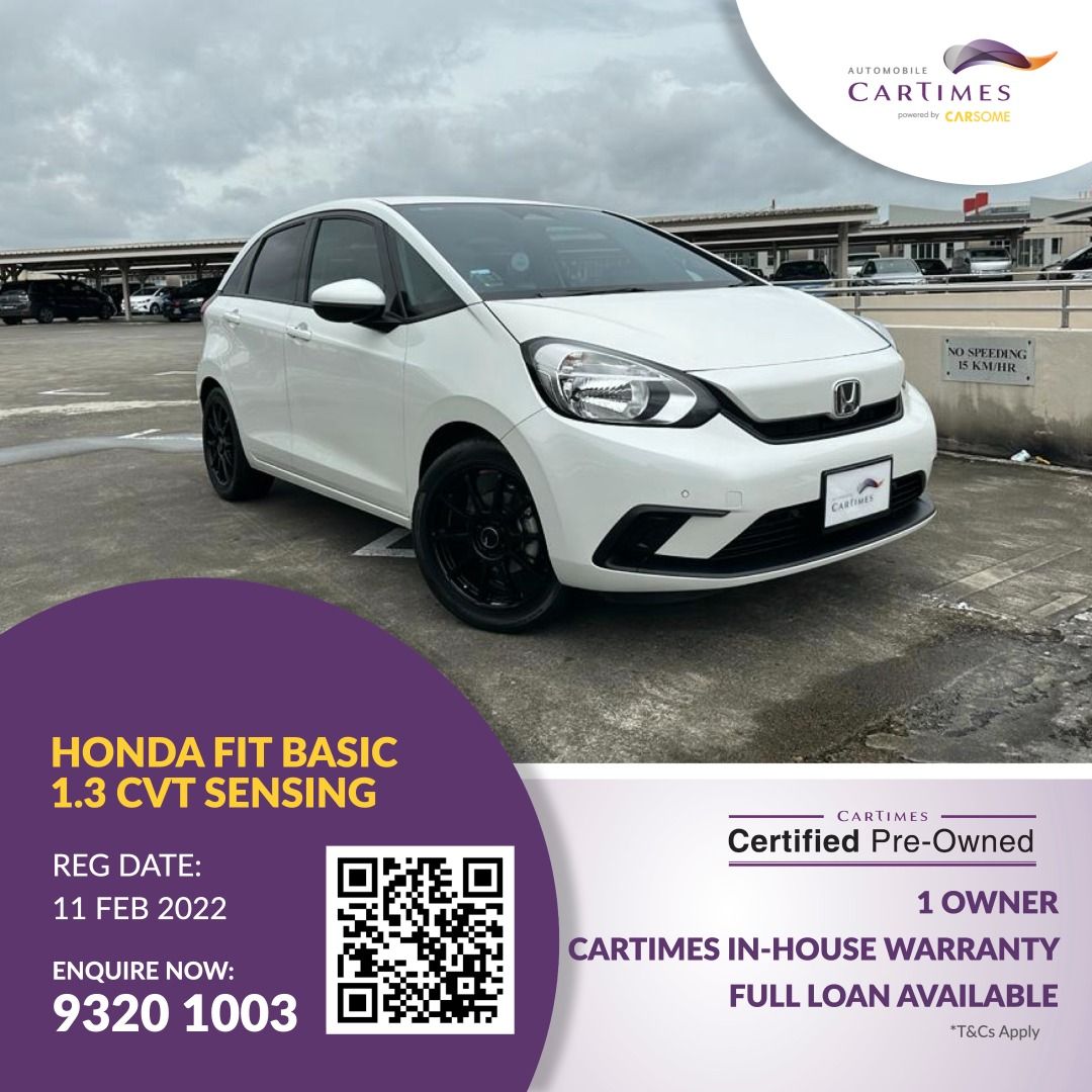 Honda Fit Basic 1.3 Cvt Sensing Auto, Cars, Used Cars on Carousell