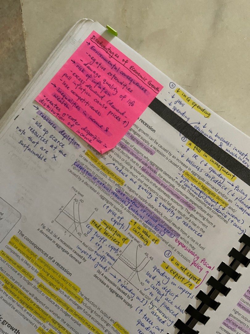 IGCSE economics textbook (lots of notes inside book), Hobbies & Toys ...