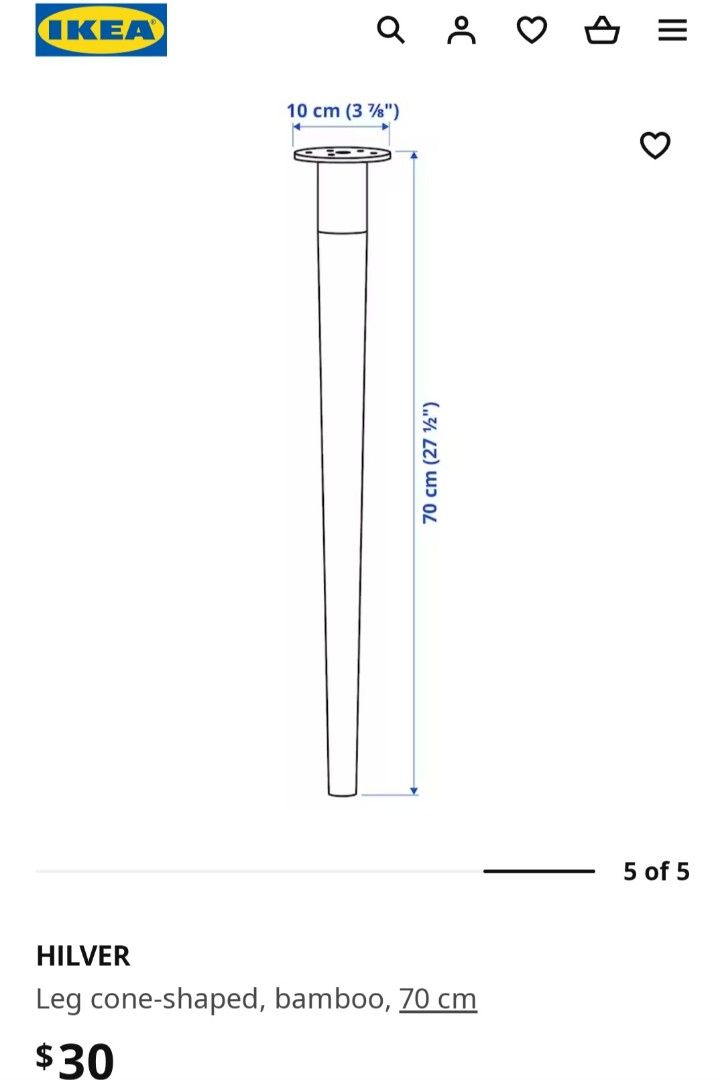 IKEA Hilver Table legs, Furniture & Home Living, Furniture, Other Home ...