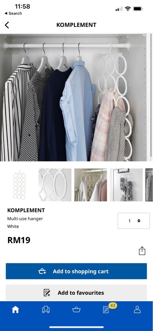 Ikea’s Komplement Hanger, Furniture & Home Living, Home Improvement & Organisation, Hooks ...