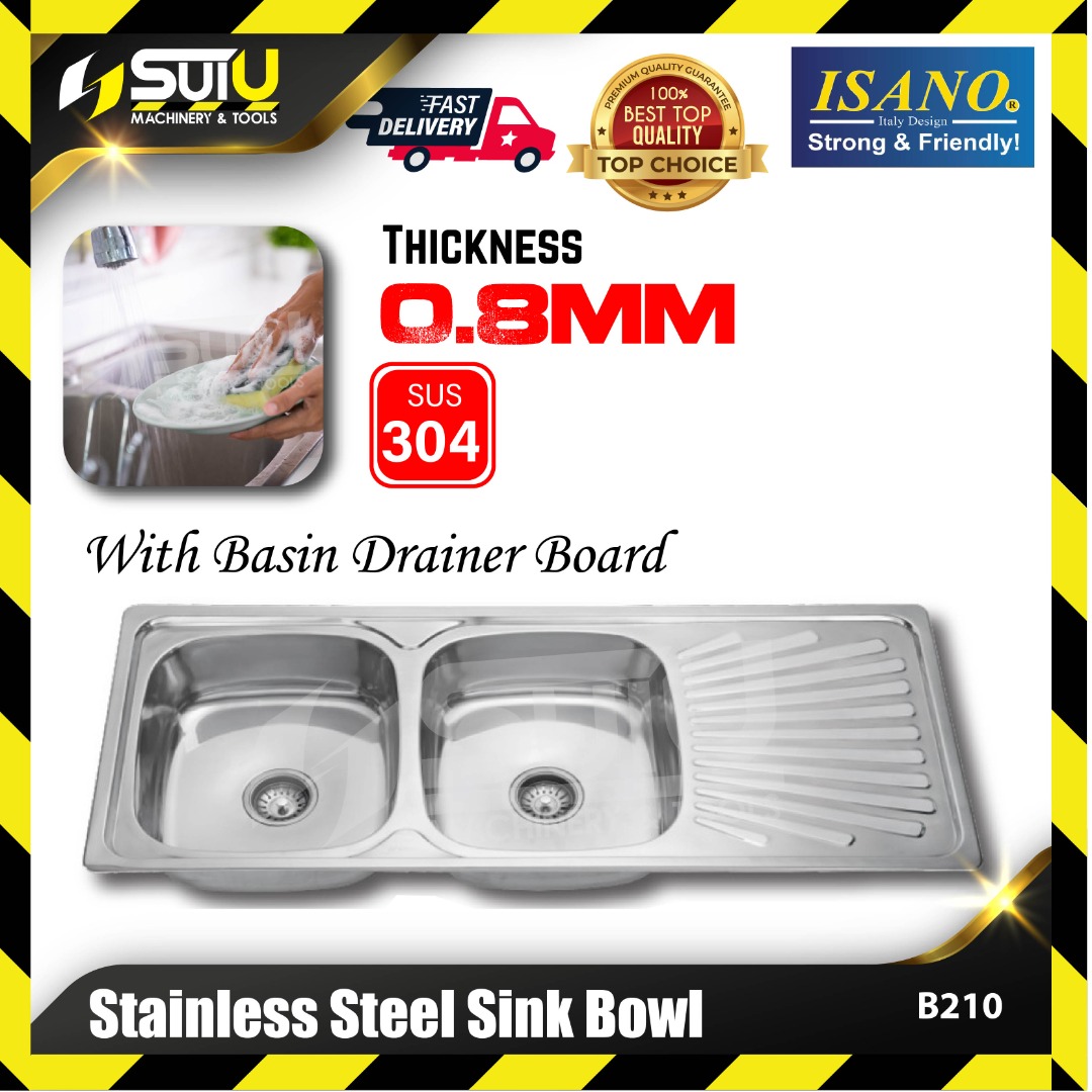 ISANO B210 1180 x 490MM Stainless Steel Sink Bowl (Double Bowl ...