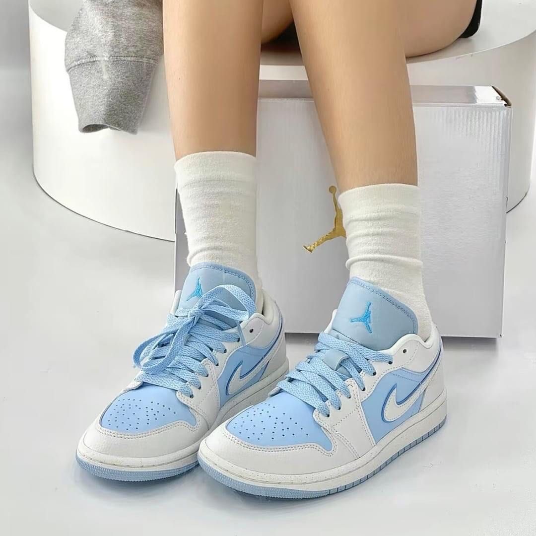 Jordan 1 Low Reverse Ice Blue, Women's Fashion, Footwear, Sneakers on ...