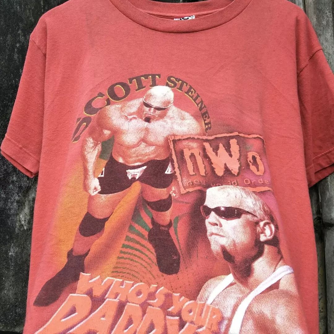 Kaos Scott Steiner WCW/WWE/NWO Second, Fesyen Pria, Pakaian , Atasan di ...