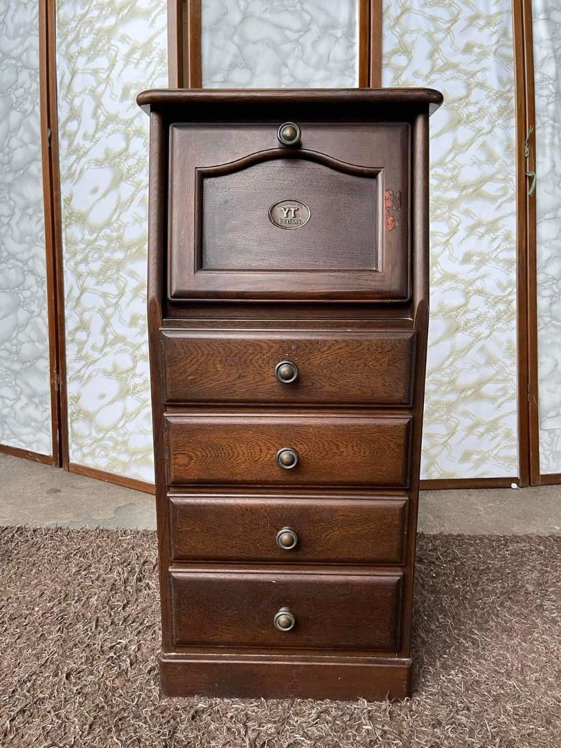 Karimoku Telephone Rack 15L x 10W x 32H in Solid heavy wood 4 pullout ...