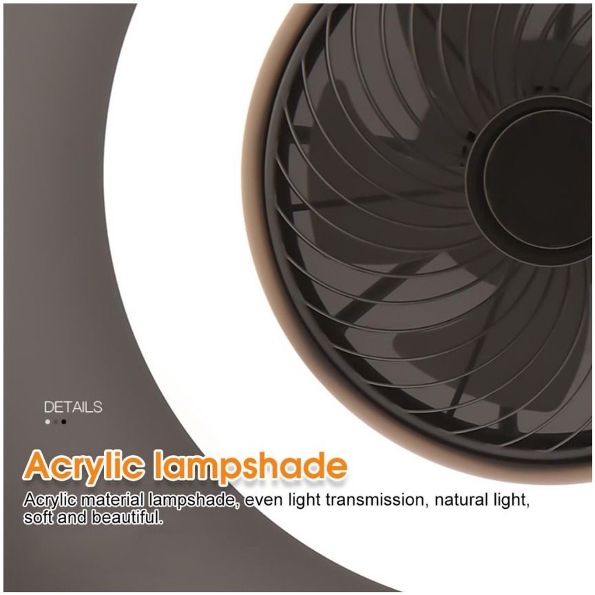 LED Ceiling Fan Light/ Round Ceiling Light with Fan With Remote Control, Furniture & Home Living ...