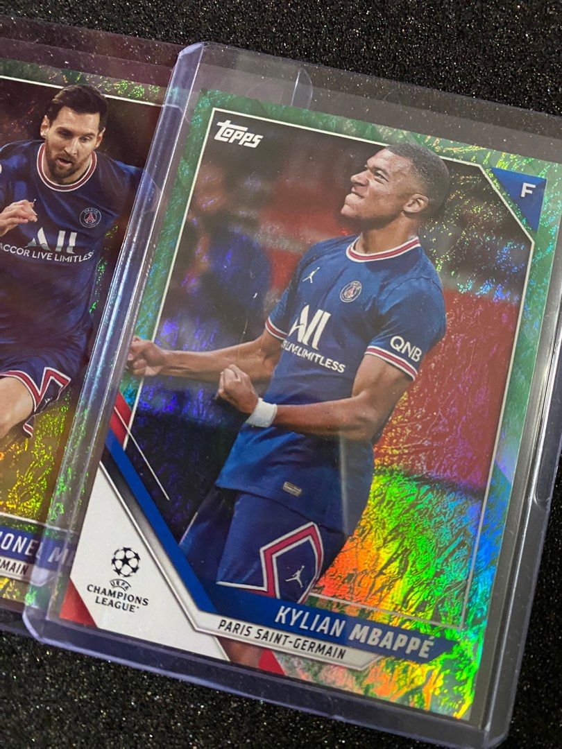 Lionel Messi & Kylian Mbappe Soccer Cards: 2021 UEFA series (Jade ...