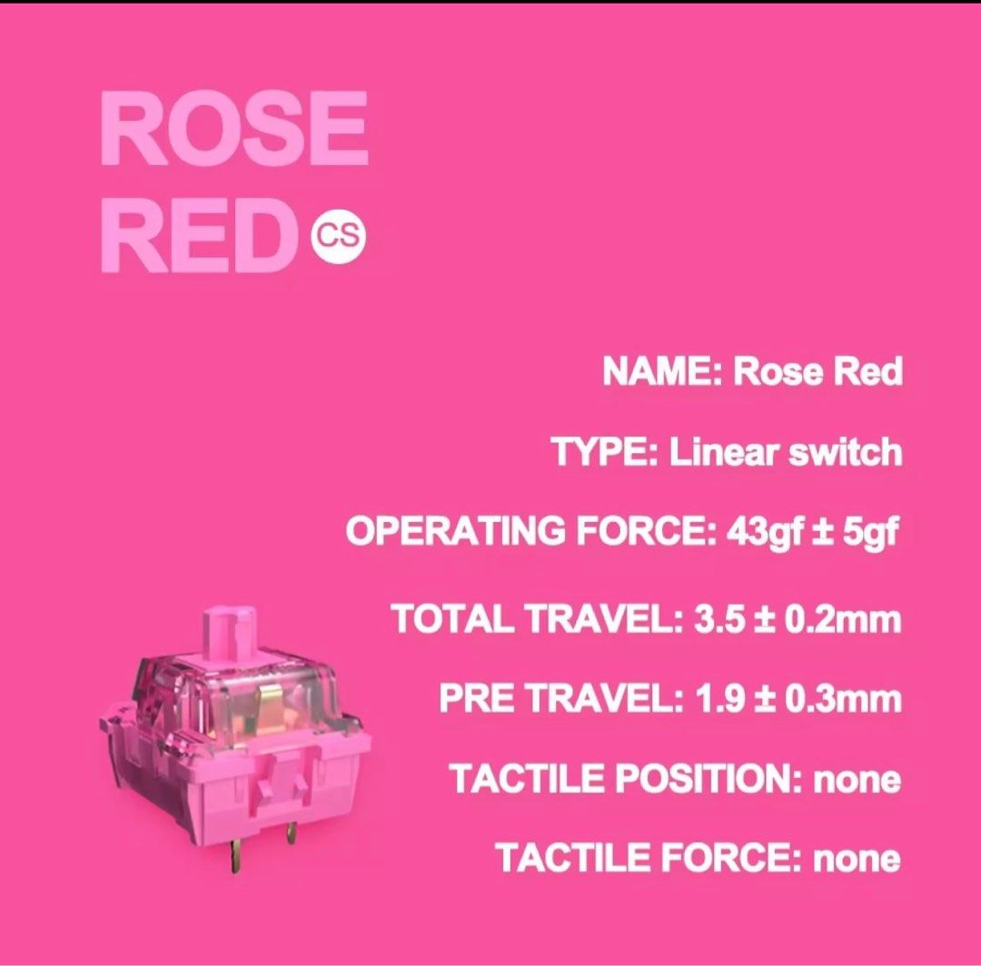 Lubbed Akko rose red linear switch (x61 pc), Computers & Tech, Parts ...