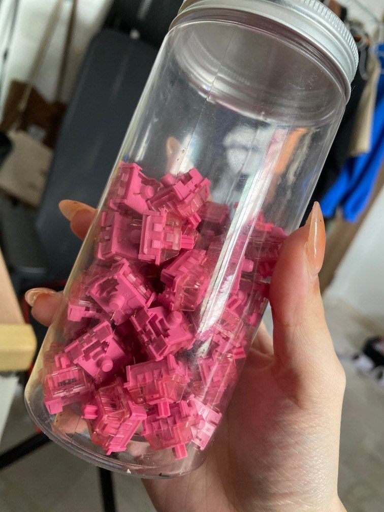 Lubbed Akko rose red linear switch (x61 pc), Computers & Tech, Parts ...