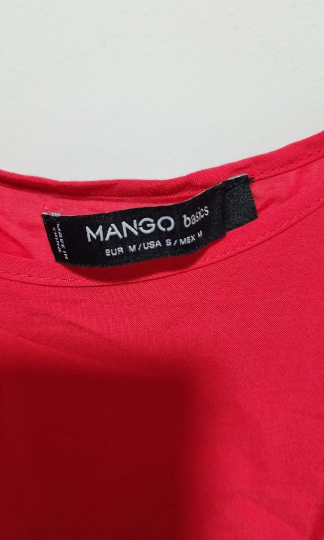 MANGO Red Top, Women's Fashion, Tops, Sleeveless on Carousell