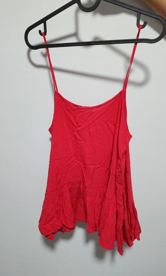 MANGO Red Top, Women's Fashion, Tops, Sleeveless on Carousell