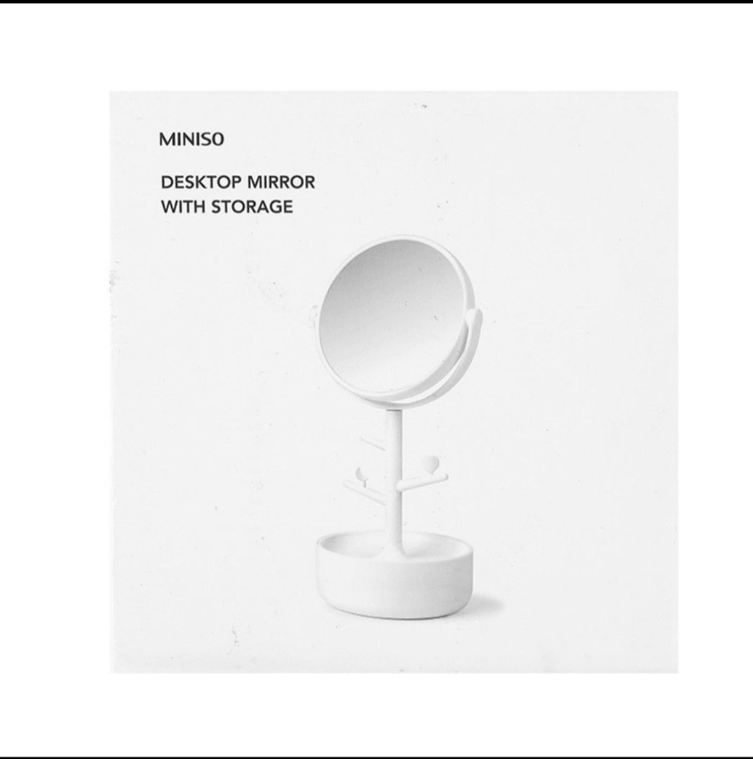 Miniso desktop mirror with storage, Furniture & Home Living, Home Decor ...