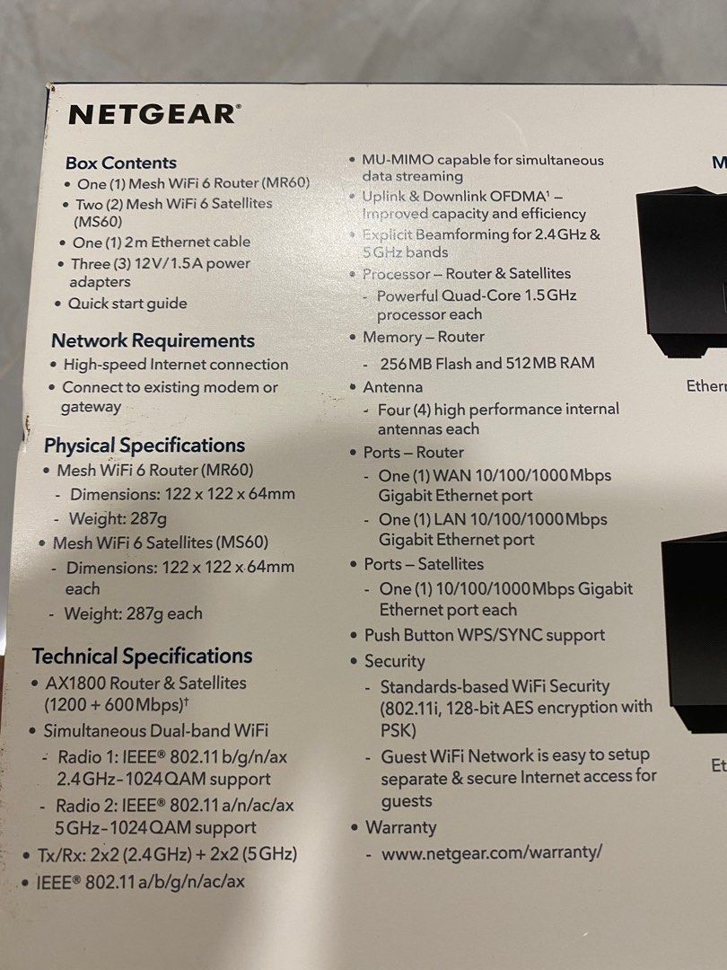 Netgear nighthawk MK63 WiFi 6 mesh router. 2 units only, Computers ...