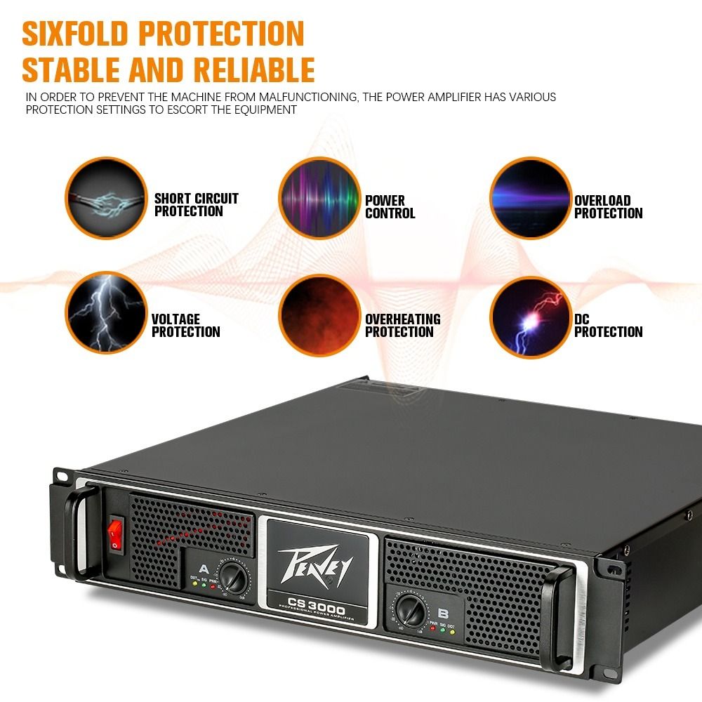 peavey cs3000 audio amplifier two channels 8 ohm 650 watt h category professional stage ...