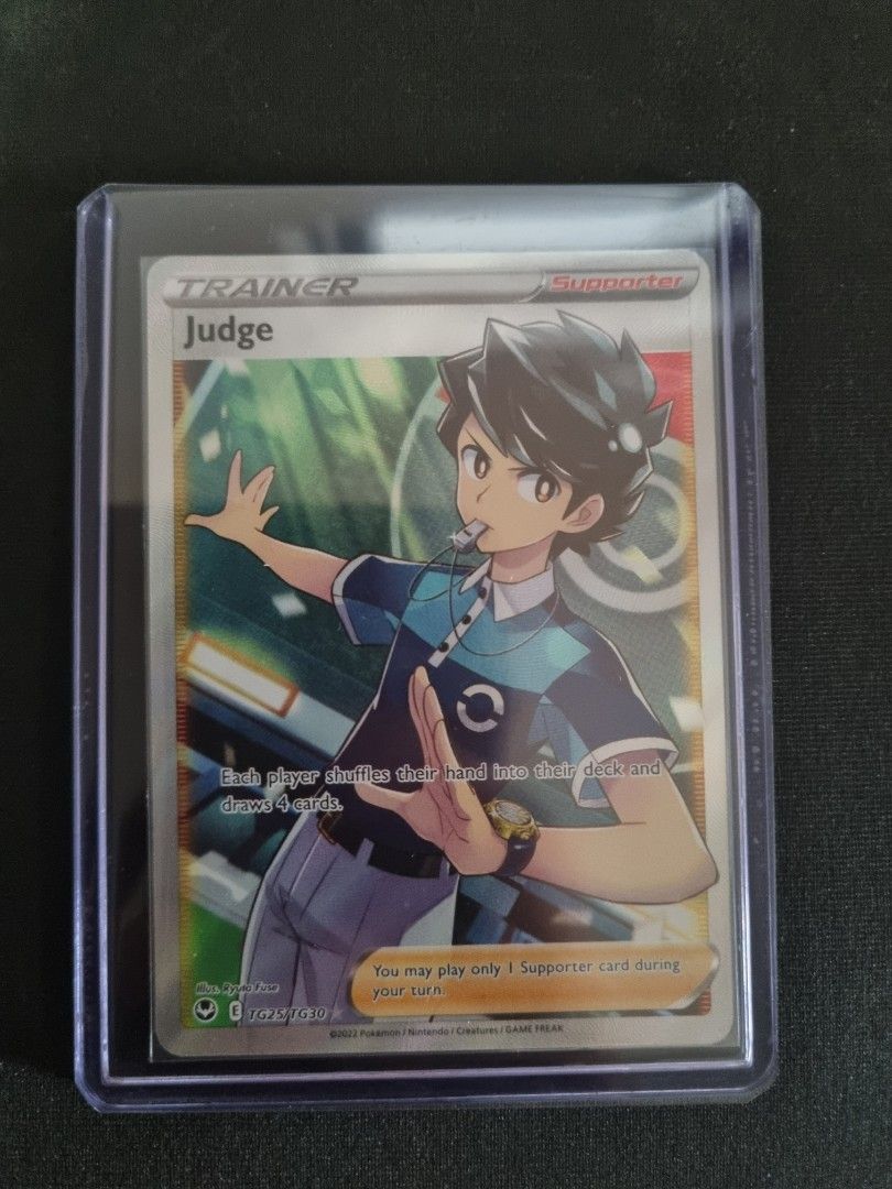 Pokemon TCG Judge Full Art Trainer Silver Tempest, Hobbies & Toys, Toys ...