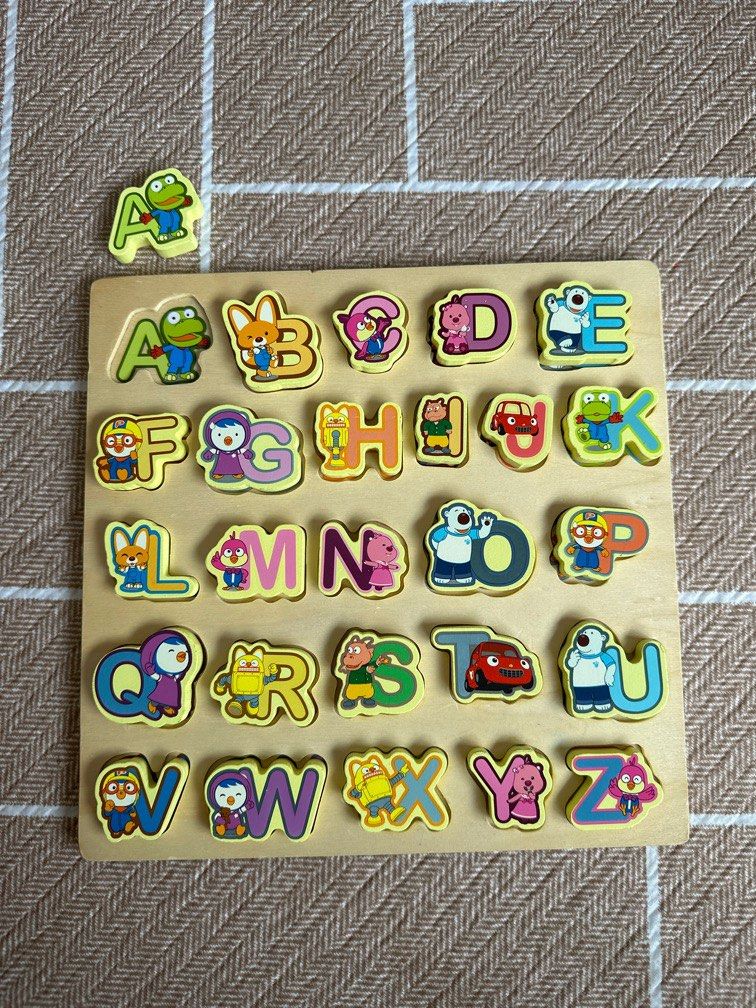Pororo alphabet matching board, Hobbies & Toys, Toys & Games on Carousell