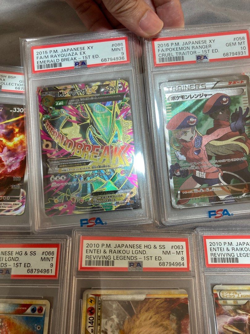PSA 10 and 9 pokemon cards charizard rayquaza trainer, Hobbies & Toys ...