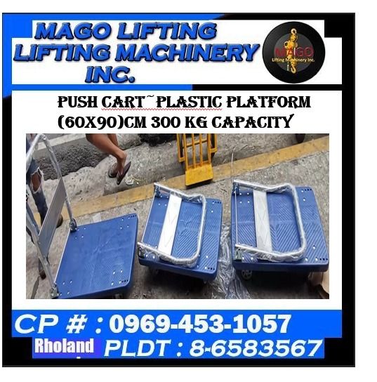 Push Cart~Plastic Platform (60x90)Cm 300 Kg Capacity, Commercial ...