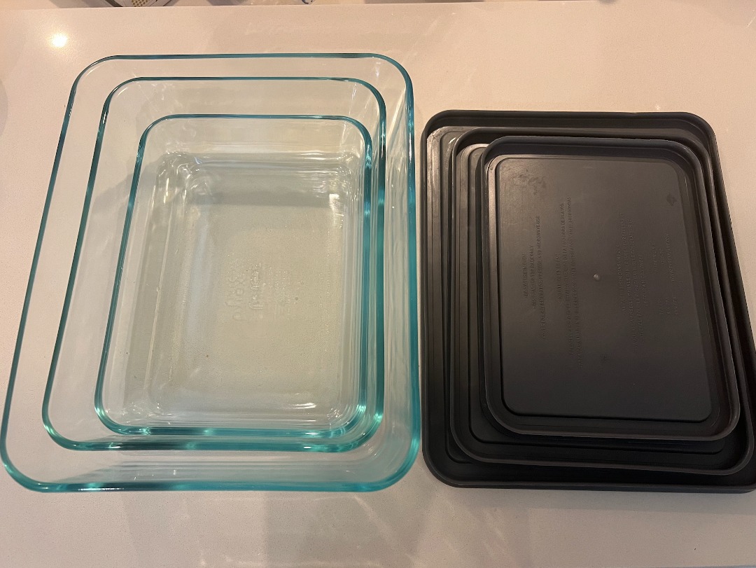 Pyrex 3-Piece Simply Store, 3-cup, 6-cup, 11-cup Rectangular Glass Food ...