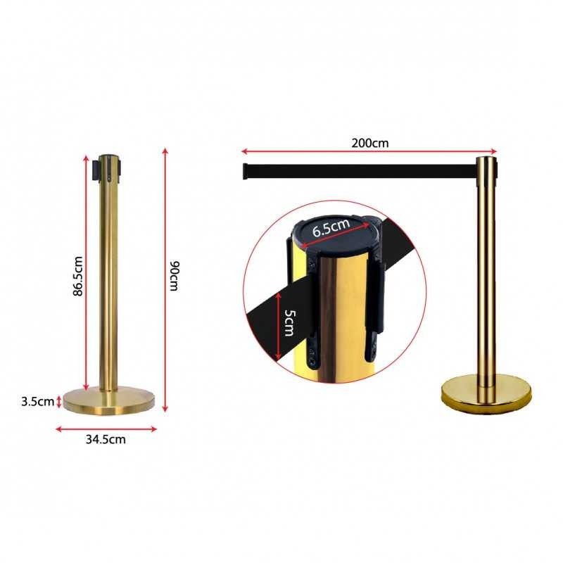 Queue Up Stand 2 Meter Gold (Retractable Belt Stand), Hobbies & Toys ...