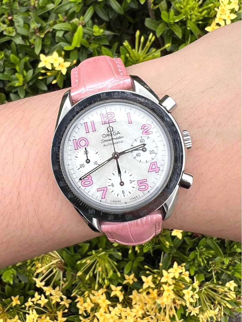[RARE] Omega Speedmaster reduced MOP pink dial ref 3834.74.34, Luxury ...