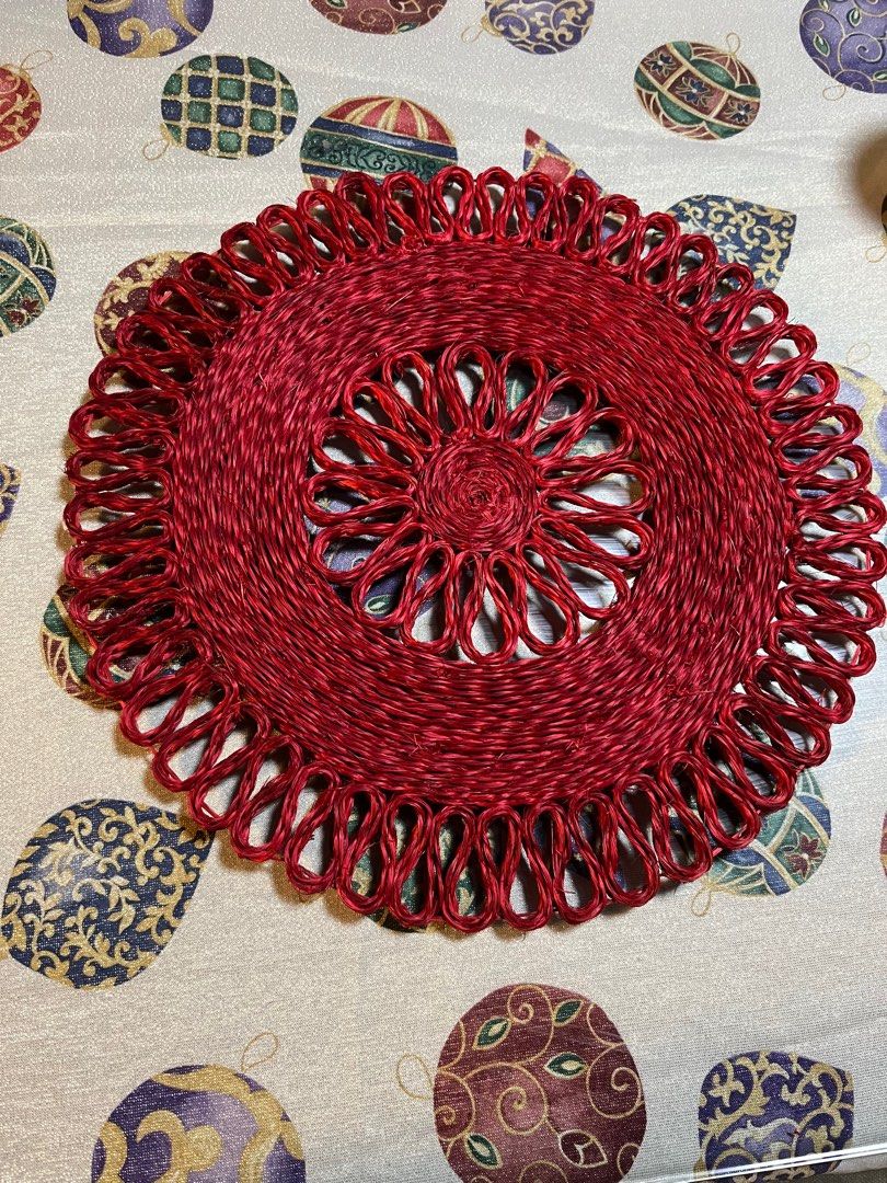 Red and Round Native Placemat, Hobbies & Toys, Stationary & Craft ...
